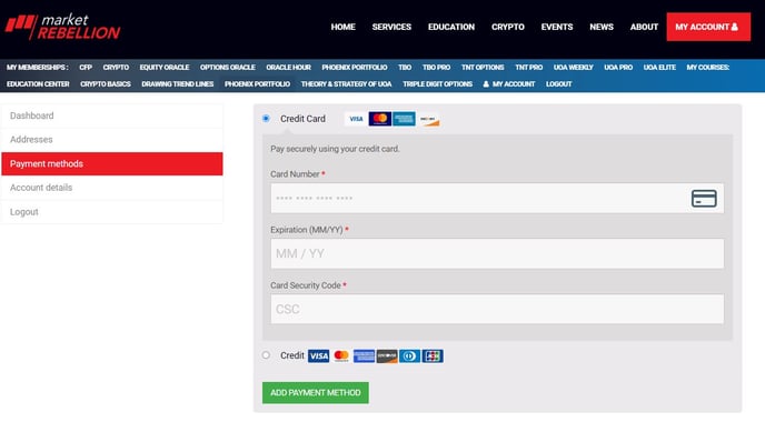 How do I update my payment method?